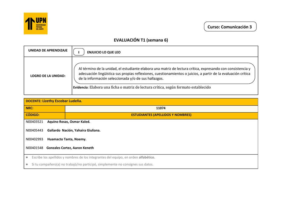 Evaluación T1 Comu3 Grupo 1 | Java | uDocz