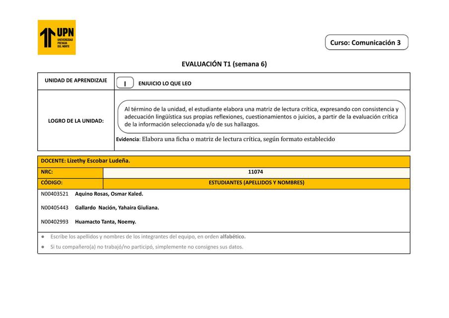 Evaluación T2 comunicación 2 | Java | uDocz