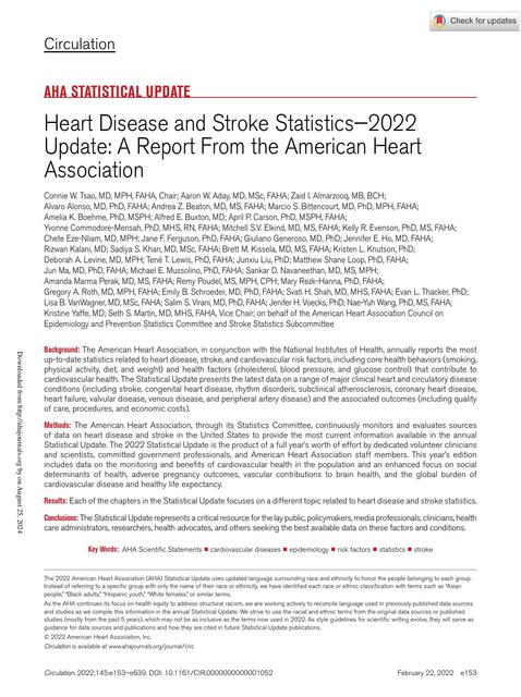 tsao et al heart disease and stroke statistics upd | Rafael Sontay | uDocz