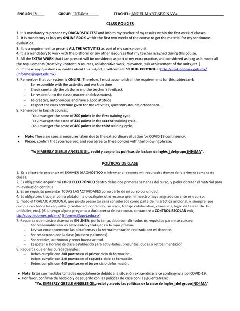 NEW CLASS POLICIES | Giselle | uDocz