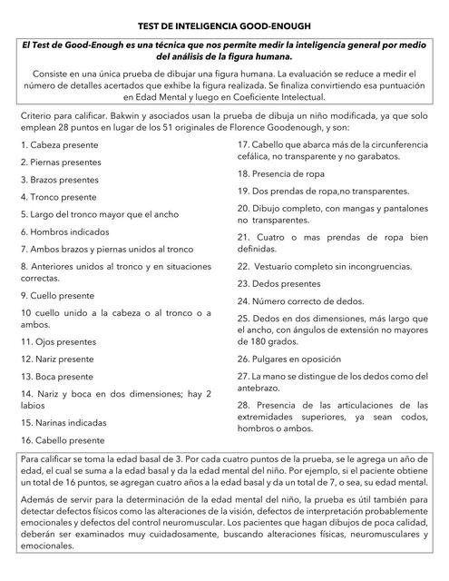 TEST DE INTELIGENCIA GOOD ENOUGH | @DraHrndz | uDocz