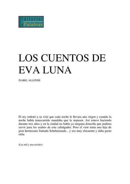 Los cuentos de Eva Luna Isabel Allende | Luisanyelis | uDocz