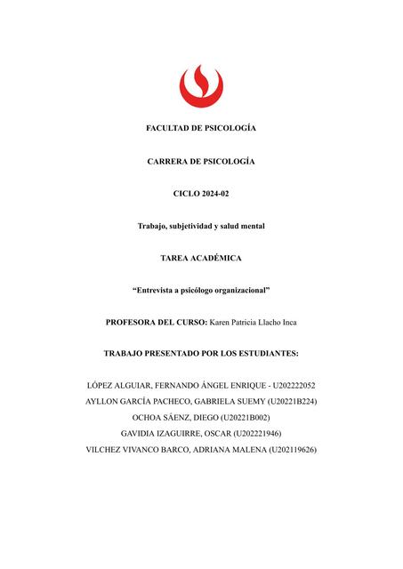TA1 Trabajo, subjetividad y salud mental. | Fernando | uDocz