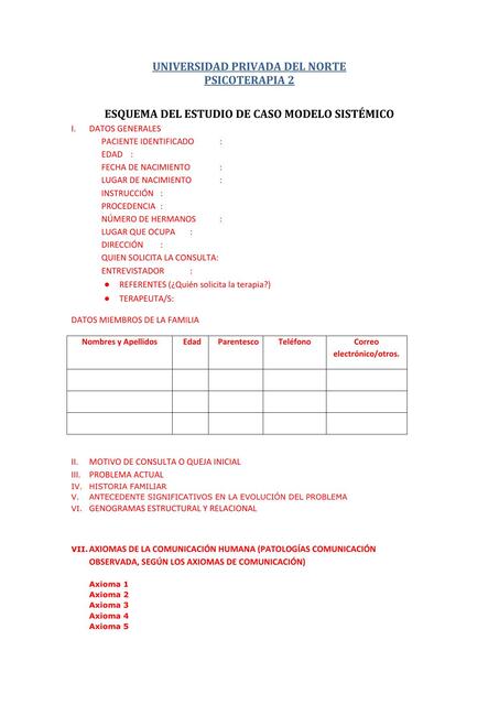 MODELO PRESENTACIÓN DE CASO SISTÉMICO | Paulo Armey | uDocz