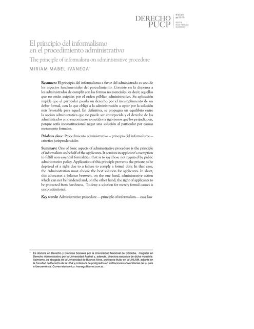 Dialnet ElPrincipioDelInformalismoEnElProcedimient | Paulo Armey | uDocz