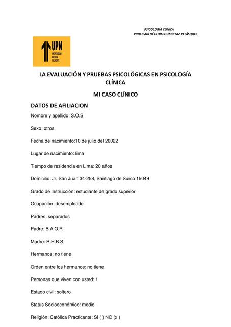 LA EVALUACIÓN Y PRUEBAS PSICOLÓGICAS EN PSICOLOGÍA | Clara Alondra | uDocz