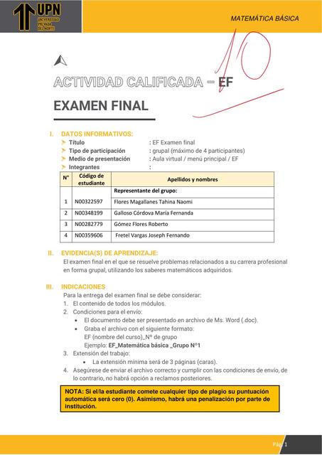 Ef Matemática Básica Grupo N8 Mafer Udocz