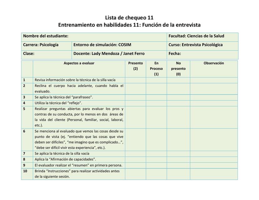 JP lista de cotejo 11 | Caroline Guevara | uDocz