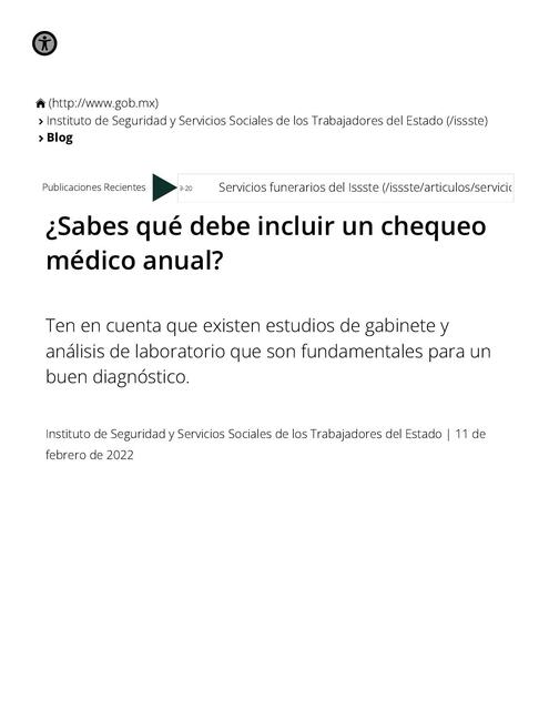 Sabes qué debe incluir un chequeo médico anual Ins | Fani Martínez | uDocz