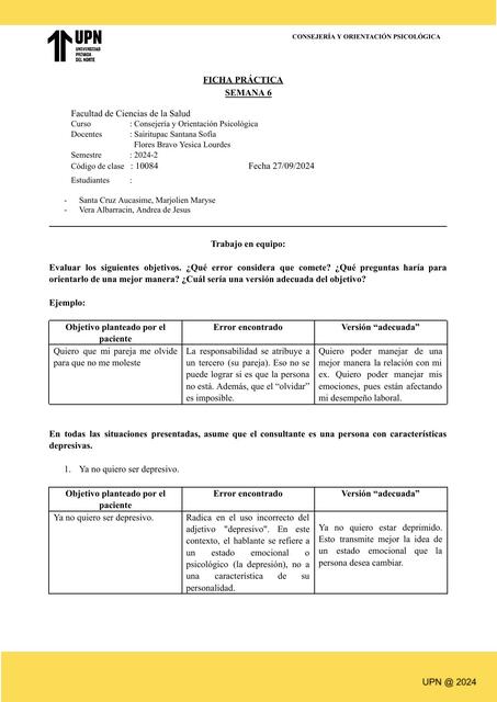 FICHA DE PRÁCTICA SEMANA N06 docx | Gabriela | uDocz
