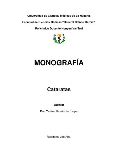 CATARATA monografia | Yenisel | uDocz
