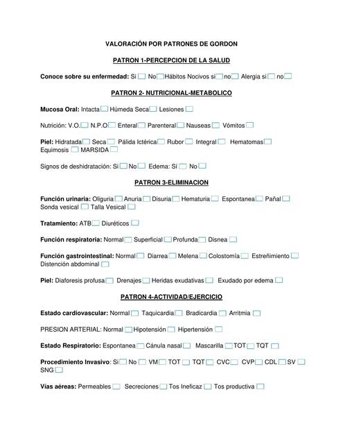 VALORACION POR PATRONES DE GORDON | Moises Candia | uDocz