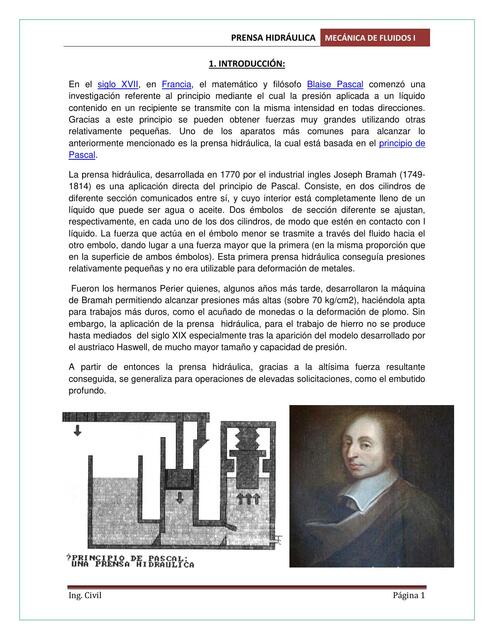 Resúmenes de Principio de Pascal | Descarga apuntes de Principio de Pascal