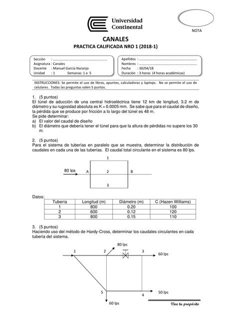 Primera práctica calificada de Canales 1 | CRISTIAN JHONATAN | uDocz
