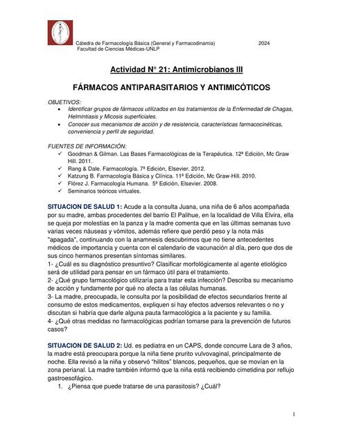 TP21 Antiparasitarios y antimicoticos Fco básica | Allmancilla17 | uDocz