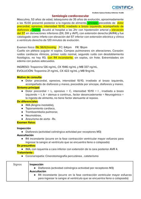 Semiología cardiovascular Caso clinico | Medical student Kath ESGA🩺☀️ | uDocz