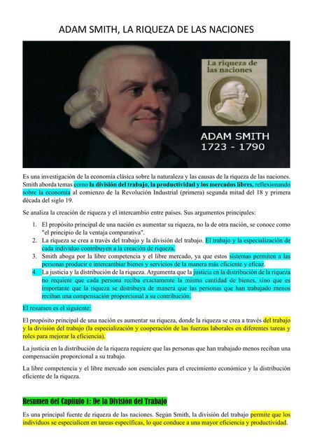 Filosofía ADAM SMITH | Eivy Khristie | uDocz