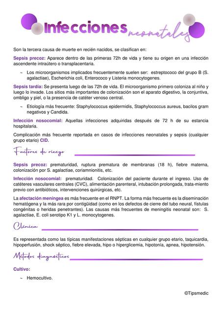 Infecciones neonatales | Tips Medic | uDocz