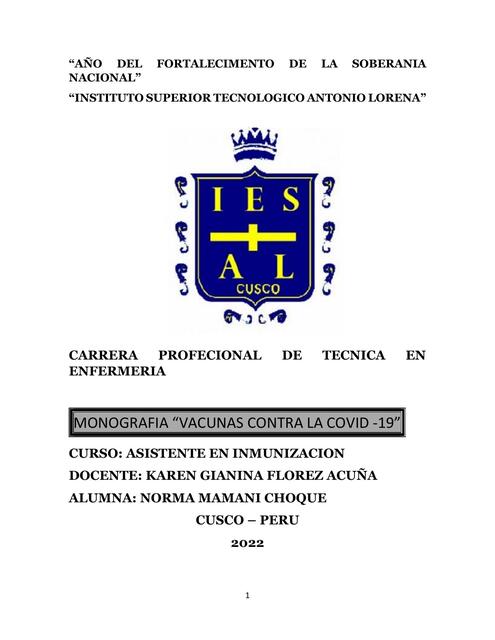monografia de vacunas 1 | Normita Mamani | uDocz
