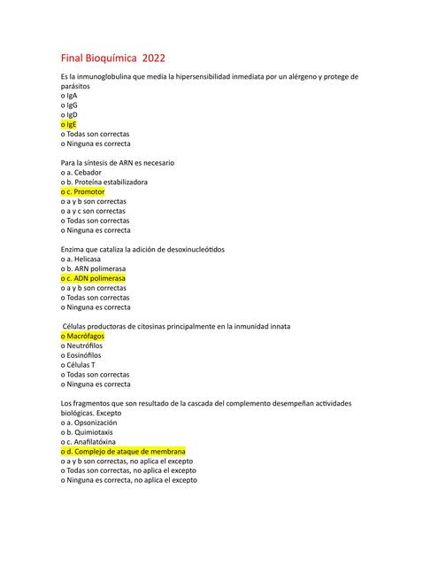 Final Bioquímica | Celeste Escobar | uDocz