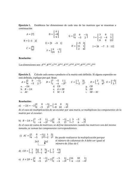 Solución de guía TP2 - Operaciones entre matrices - Álgebra Lineal ...