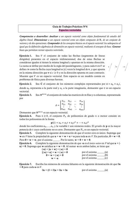 Espacios Vectoriales - Guía TP4 - Álgebra Lineal | Jazmine Nikkinen | uDocz