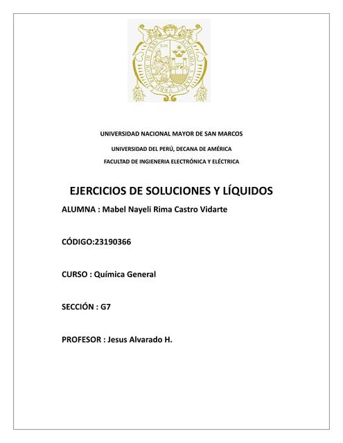 EJERCICIOS SOLIDOS Y LIQUIDOS G7 MABEL CASTRO VIDA | Mabel Castro Vidarte | uDocz