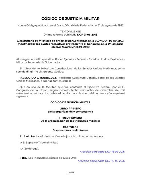 Código de Justicia Militar | Lopez | uDocz