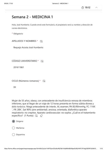 Semana 2 MEDICINA 1 | MSLoading... | uDocz