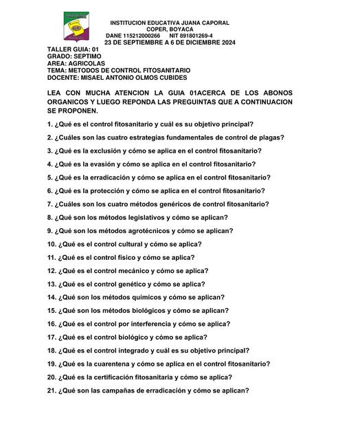 4P TALLER GUIA 01 AGRICOLAS 7 SIN RTA | Sharol juliana | uDocz