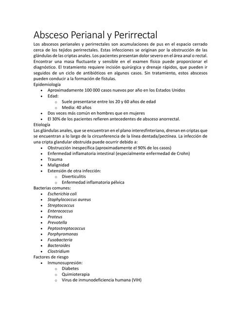 Absceso Perianal y Perirrectal | Juan Diego Aguilar León | uDocz