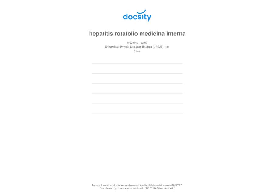 docsity hepatitis rotafolio medicina interna | ROSEMARY | uDocz