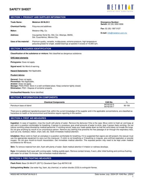 ING Metatron 89 NLGI 2 | JONATAN RIVERA | uDocz