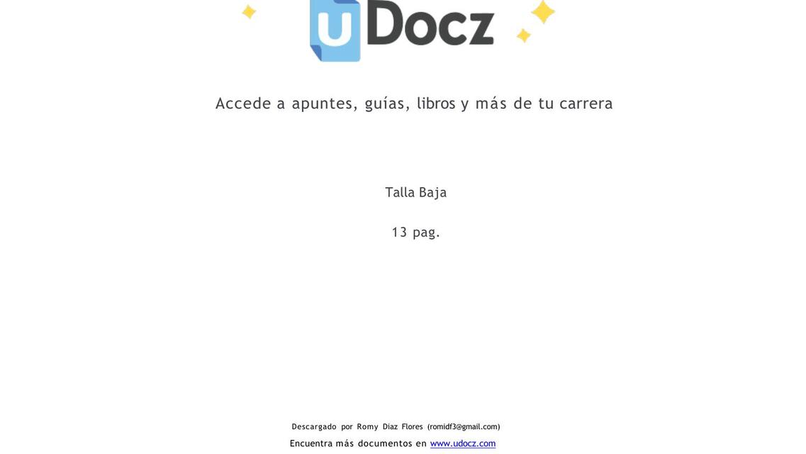 talla baja downloadable | Romy Diaz Flores | uDocz