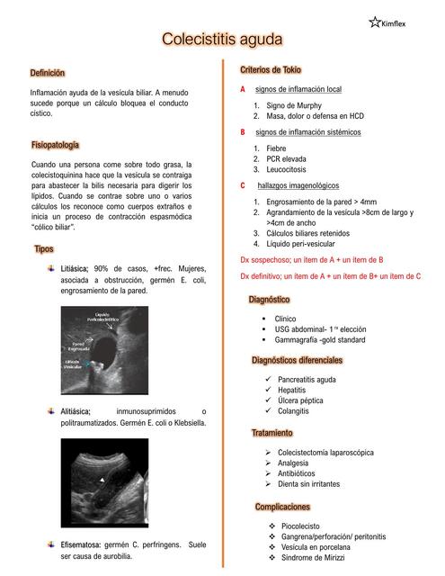 Flashcards de Colecistitis aguda | Por Kimflex29 | uDocz