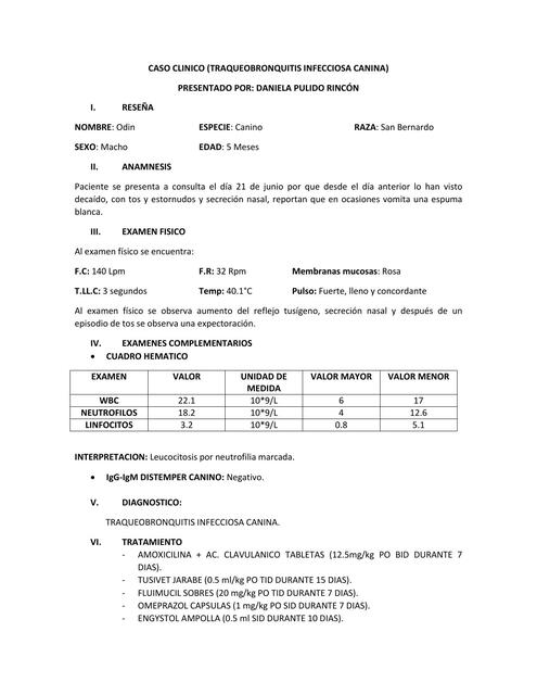 Traqueobronquitis infecciosa | W | uDocz