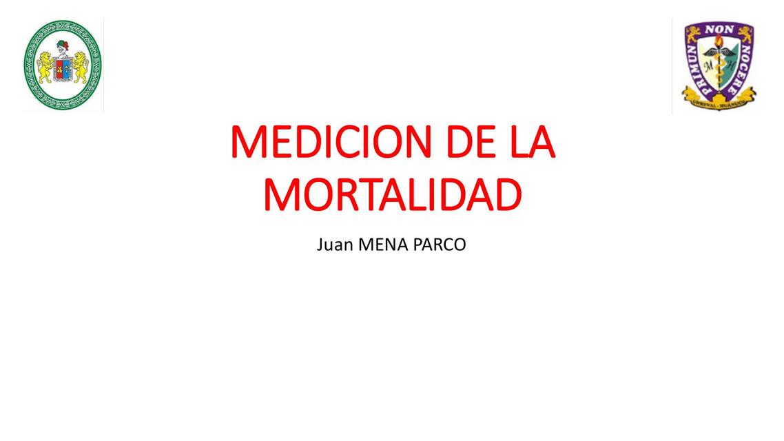 Clase 6 Medicion de la Mortalidad | MARIA ENCARNACION | uDocz