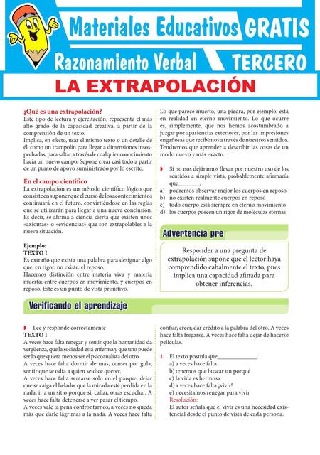 Qué es una Extrapolación para Tercer Grado de Secu | Thirza | uDocz