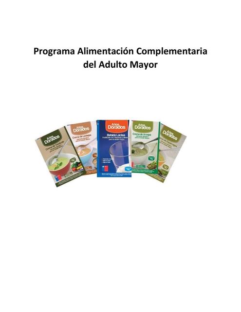 Programa Alimentación Complementaria del Adulto Ma | Karina | uDocz
