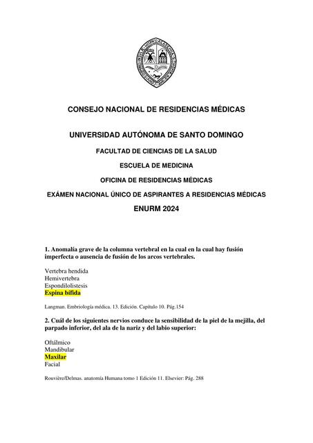 Enurm 2024 con referencias. | ANGELA | uDocz