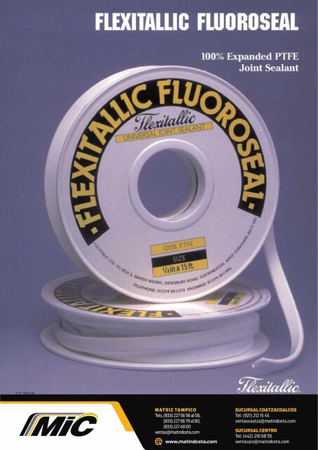 CINTAS DE PTFE EXPANDIDO | Roberto Garcia | uDocz