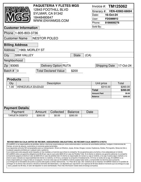 PCX invoice TM | Oficina | uDocz