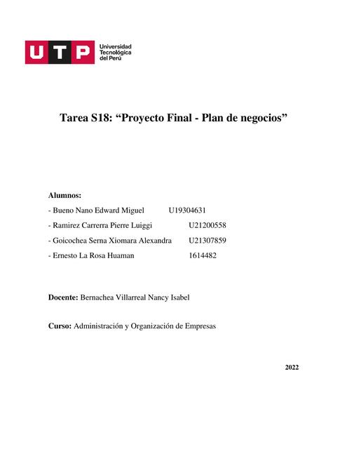 Proyecto Final semana 18 taller de programación | xiomara | uDocz