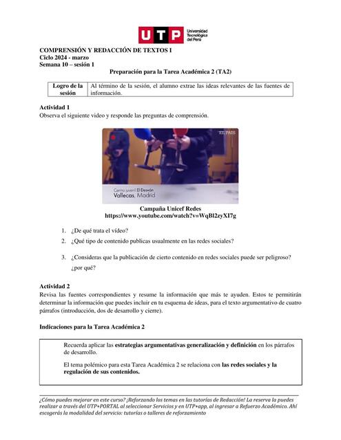 S10 s1 Preparacion U | Sebitas | uDocz