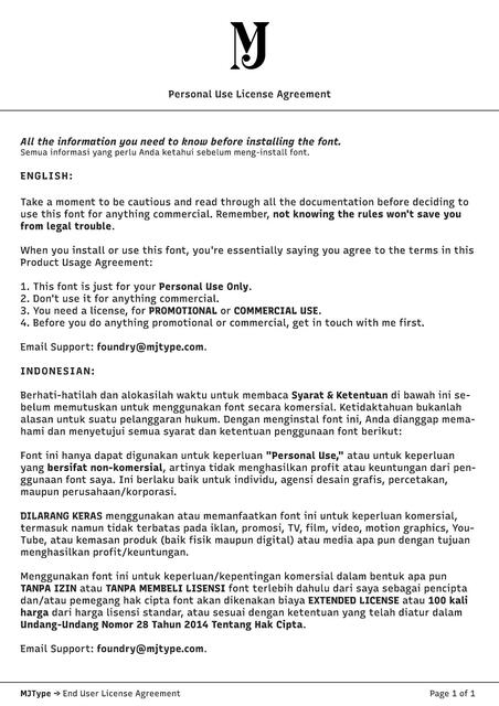 MJTYPE EULA | kreity | uDocz