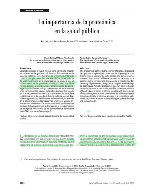 Proteomica | Mar N | uDocz