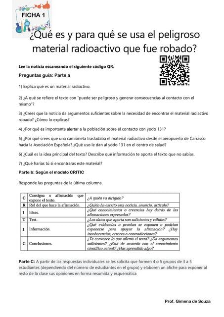 Flashcards de FICHA 1 MATERIAL RADIACTIVO | Por Guada | uDocz