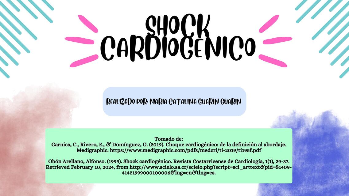 Shock cardiogenico | MARIA CATALINA GUARIN GUARIN | uDocz
