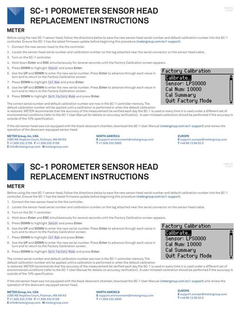 SC 1 Sensor Head Replacement Instructions Web | Manuel | uDocz