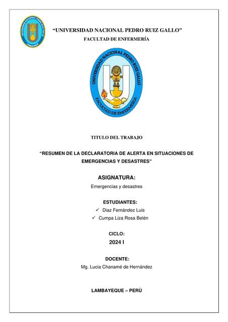 resumen de emergencias ante la situacion de emerge | Gabriela | uDocz